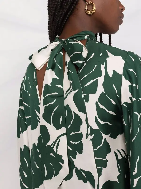 La DoubleJ Magnifico Foliage-print Silk Dress