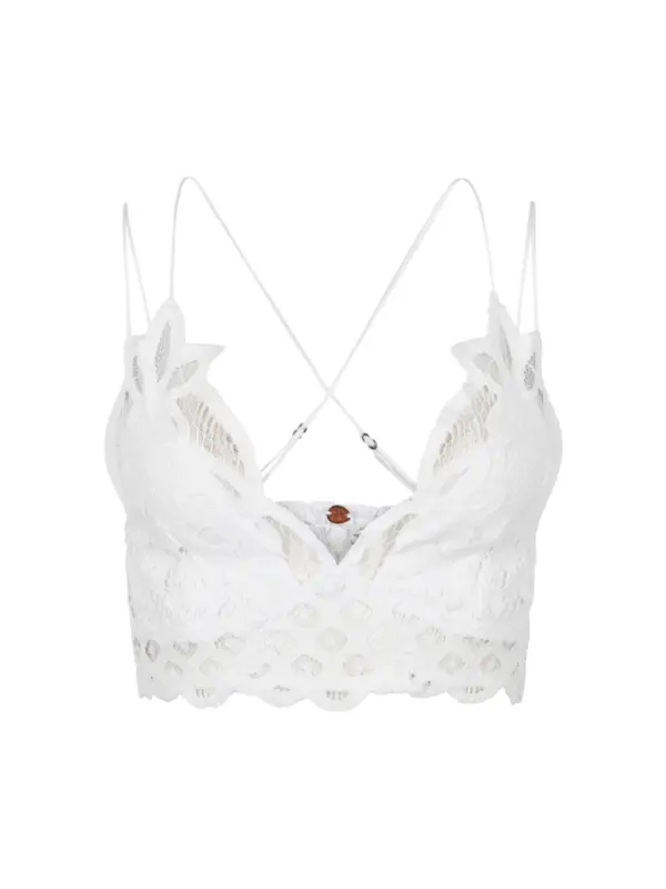 Free People Adella Black Lace Bra Top