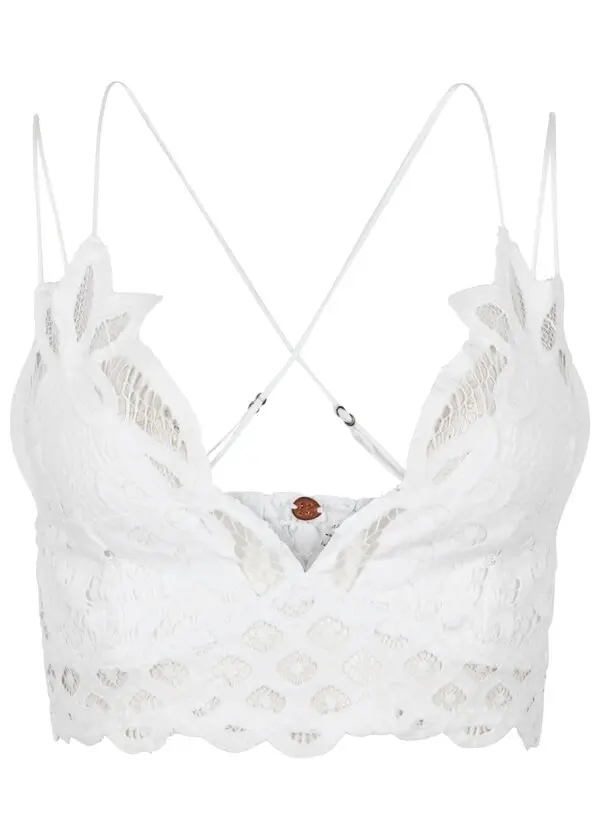 Free People Adella Black Lace Bra Top