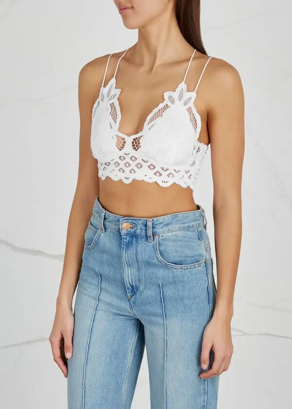 Free People Adella Black Lace Bra Top