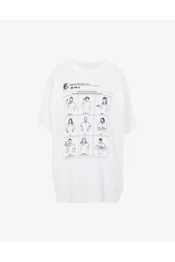 Maison Margiela Sign Language T-Shirt - White | Editorialist