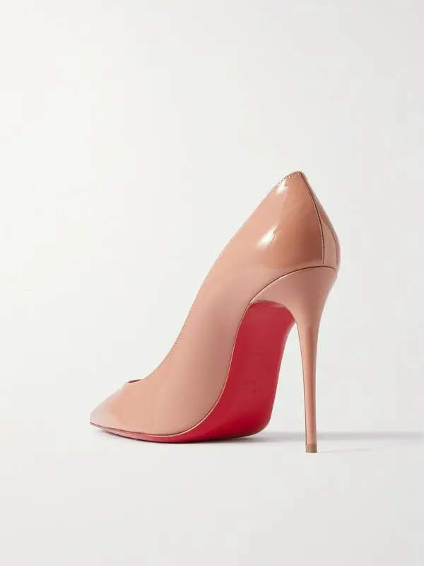 CHRISTIAN LOUBOUTIN Kate 100 Patent-leather Pumps - Neutrals