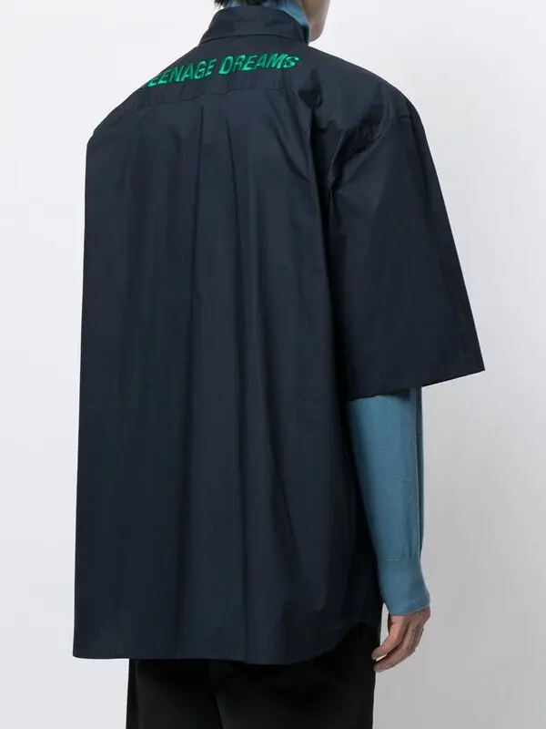 Raf Simons Teenage Dreams Bowling Shirt - Blue