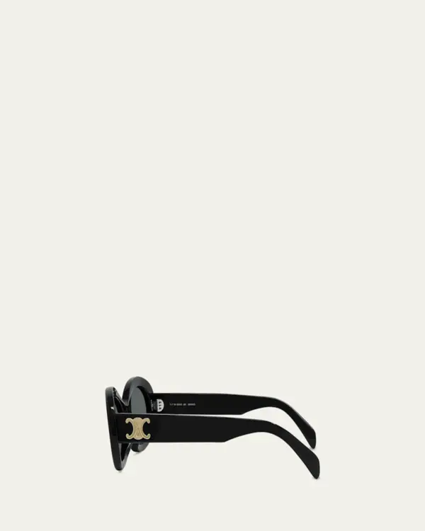 Celine Triomphe Oval Sunglasses - Black/gold