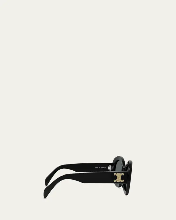 Celine Triomphe Oval Sunglasses - Black/gold