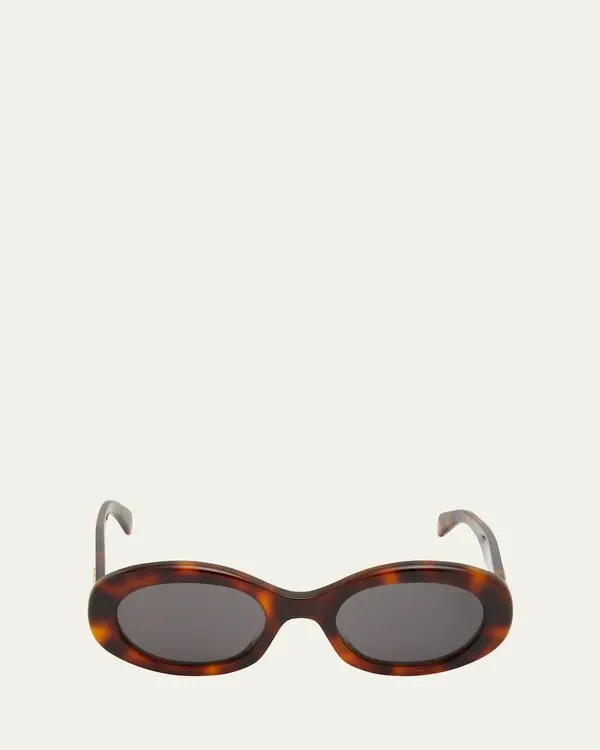 Celine Triomphe Oval Sunglasses - Havana/smoke