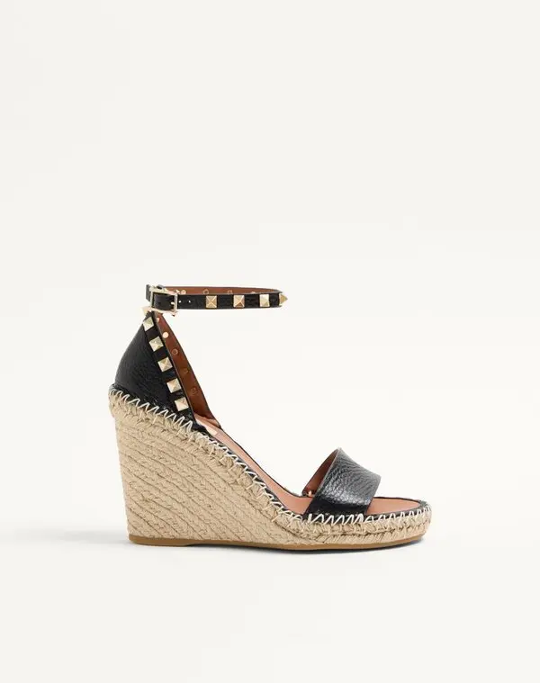 Valentino Garavani Double Rockstud Wedge Sandals - Black