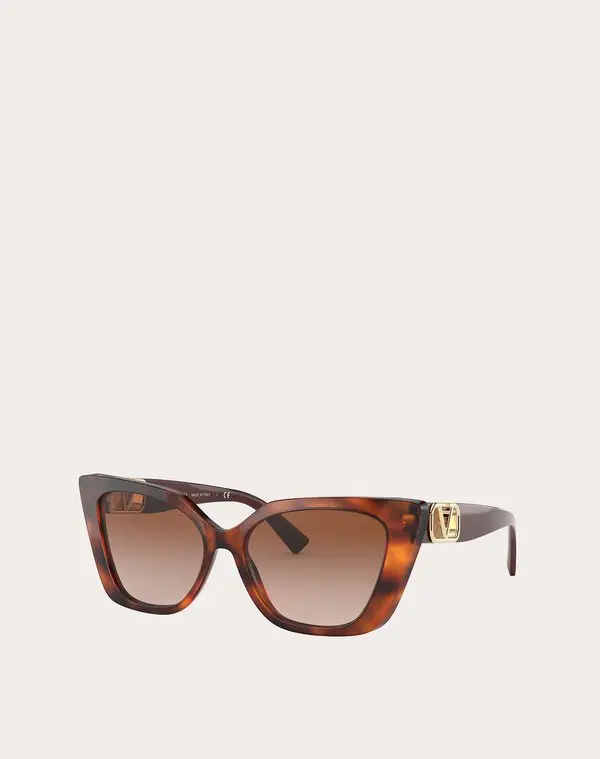 Valentino Garavani Vlogo Cat-Eye Acetate Frame - Maroon  display picture 1