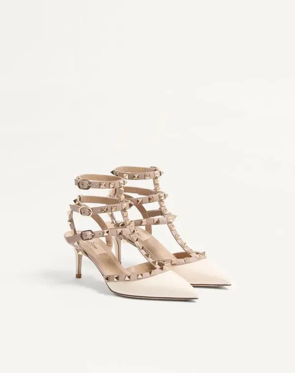 Valentino Garavani Rockstud Caged Pump 65mm - Ivory/poudre