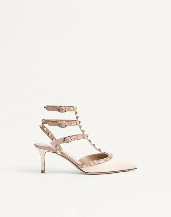 Valentino Garavani Rockstud Caged Pump 65mm - Ivory/poudre