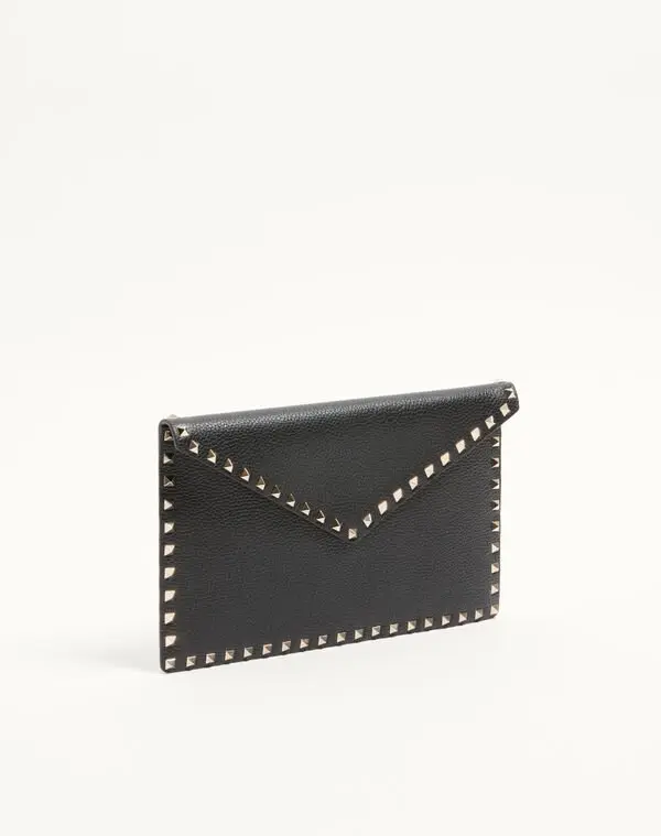 Valentino Garavani Rockstud Grainy Calfskin Envelope Pouch