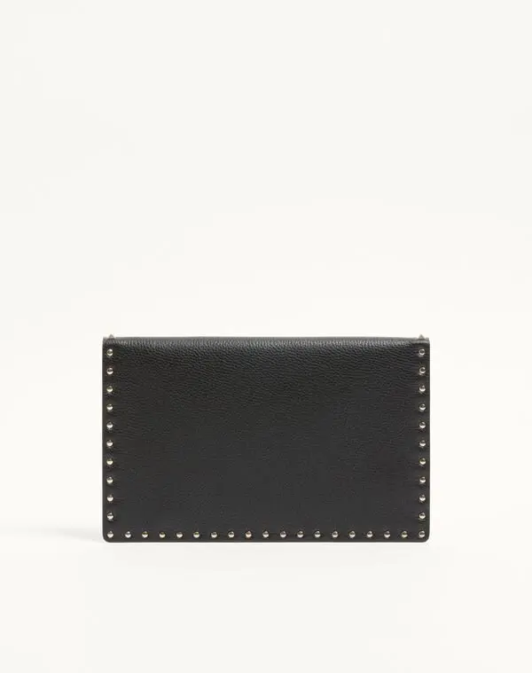 Valentino Garavani Rockstud Grainy Calfskin Envelope Pouch
