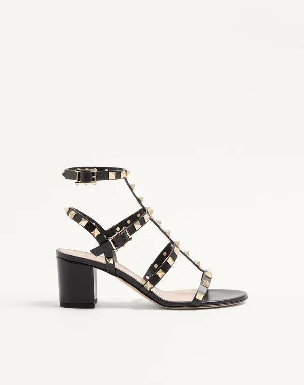 Valentino Garavani Rockstud 60 Mm Ankle Strap Sandals - Black