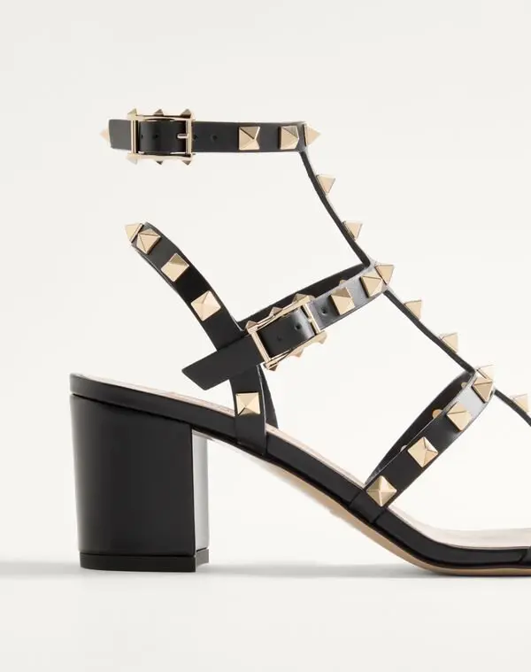 Valentino Garavani Rockstud 60 Mm Ankle Strap Sandals - Black