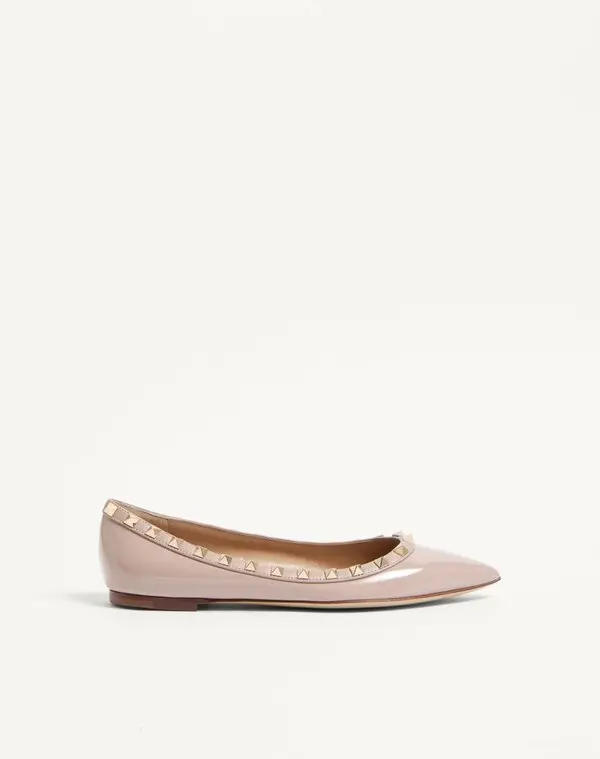 Valentino Garavani Rockstud Patent Ballerina - Poudre