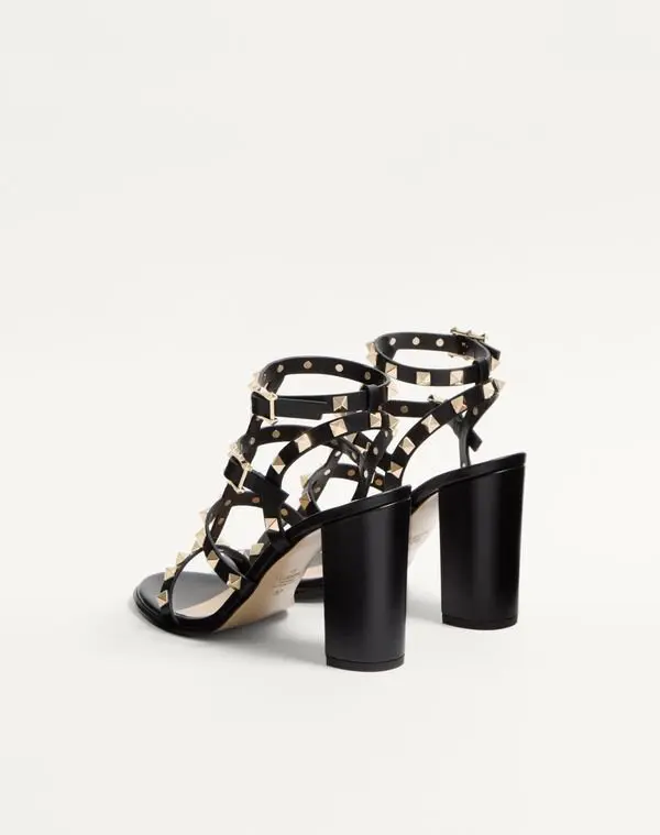 Valentino Garavani Rockstud Ankle Strap Sandal 90 Mm - Black