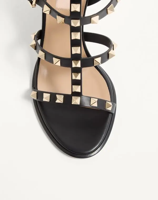 Valentino Garavani Rockstud Ankle Strap Sandal 90 Mm - Black