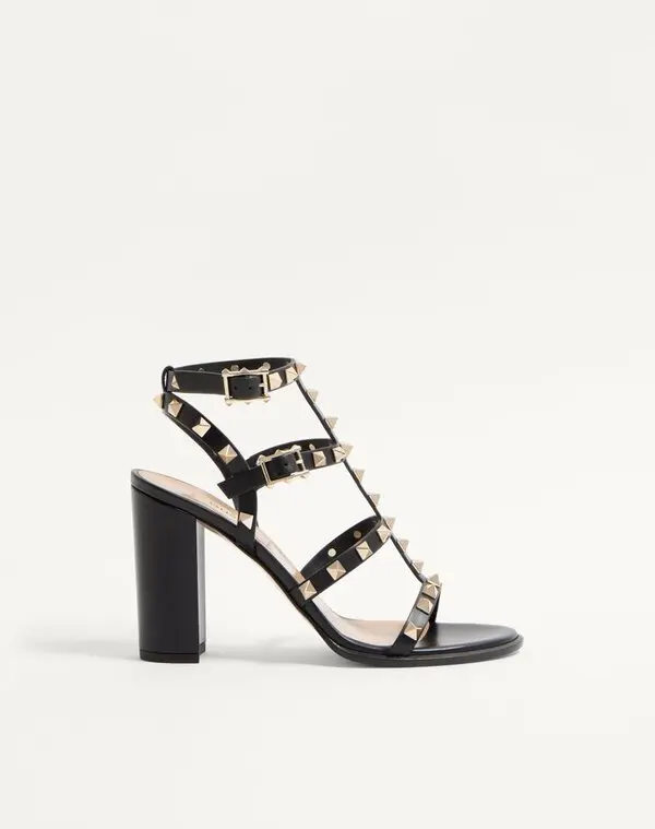 Valentino Garavani Rockstud Ankle Strap Sandal 90 Mm - Black