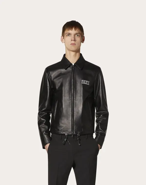 Valentino Garavani Vltn Tag Leather Jacket - Black | Editorialist