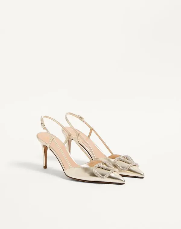 Valentino Garavani Vlogo Glow Laminated Nappa Slingback Pump