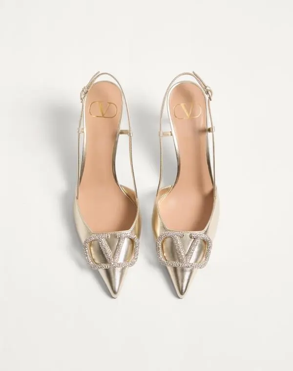 Valentino Garavani Vlogo Glow Laminated Nappa Slingback Pump
