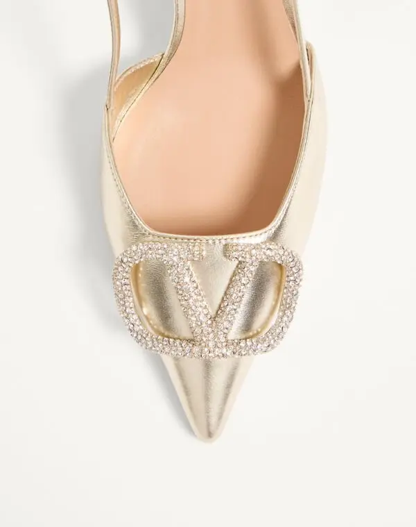 Valentino Garavani Vlogo Glow Laminated Nappa Slingback Pump