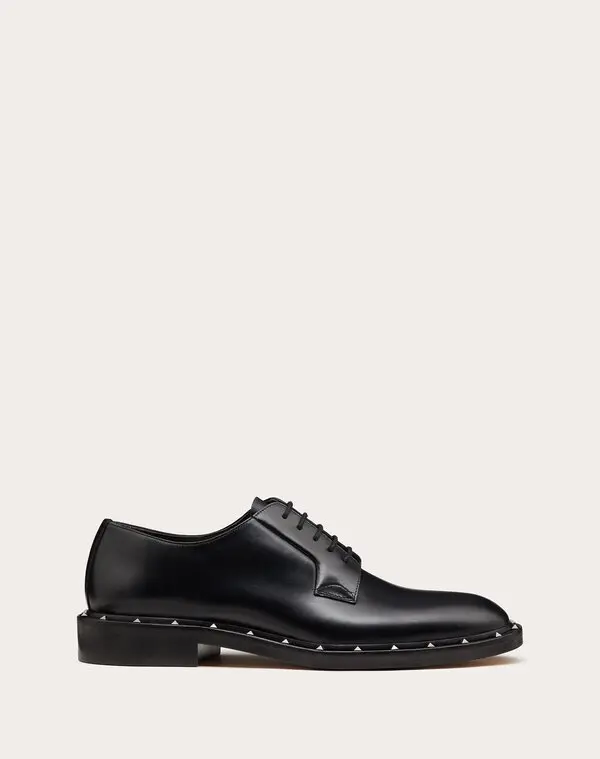 Valentino Garavani Semi-gloss Calfskin Studded Derby