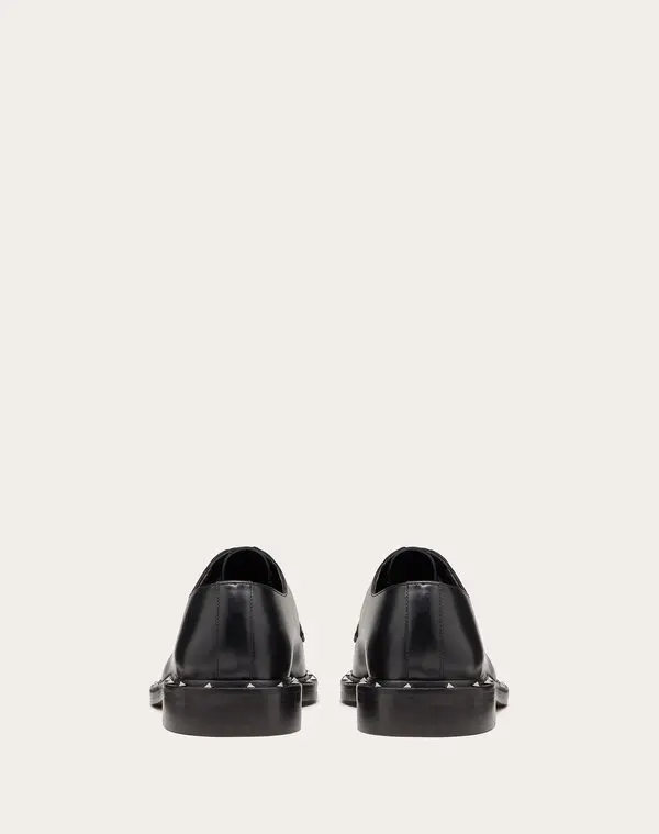 Valentino Garavani Semi-gloss Calfskin Studded Derby