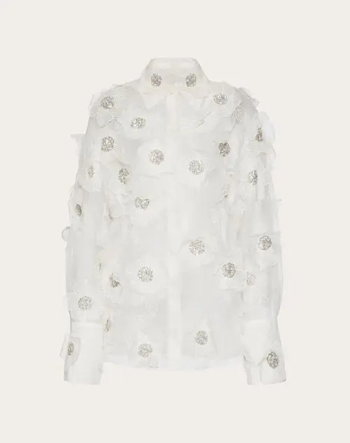 Valentino Garavani Embroidered Organza Shirt