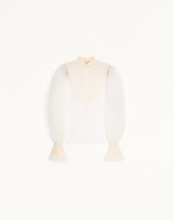 Valentino Garavani Embroidered Organza Shirt