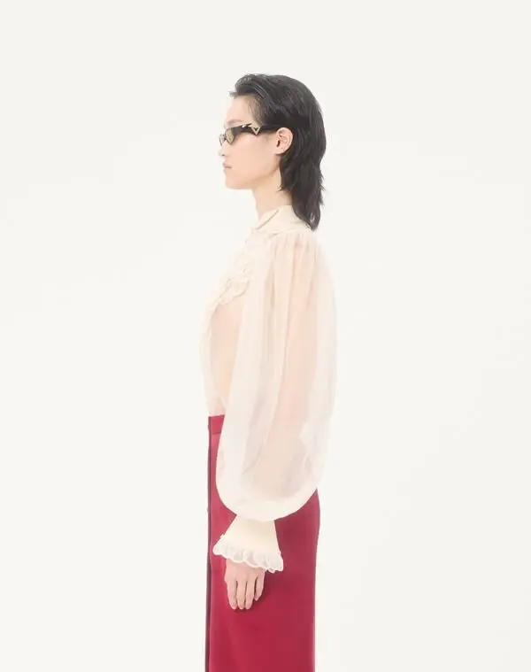 Valentino Garavani Embroidered Organza Shirt