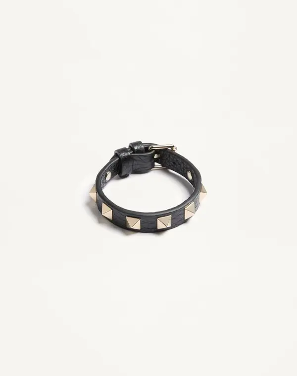 Valentino Garavani Rockstud Leather Bracelet - Black