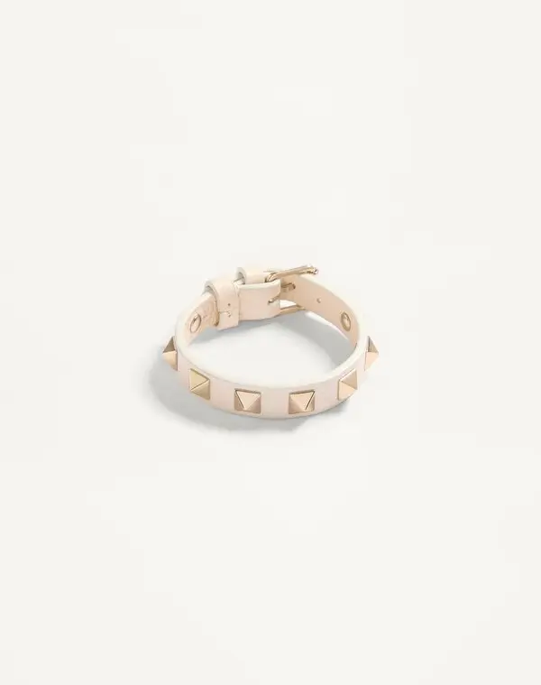 Valentino Garavani Rockstud Leather Bracelet - Light Ivory