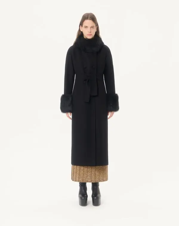 Valentino Garavani Compact Drap Coat - Black