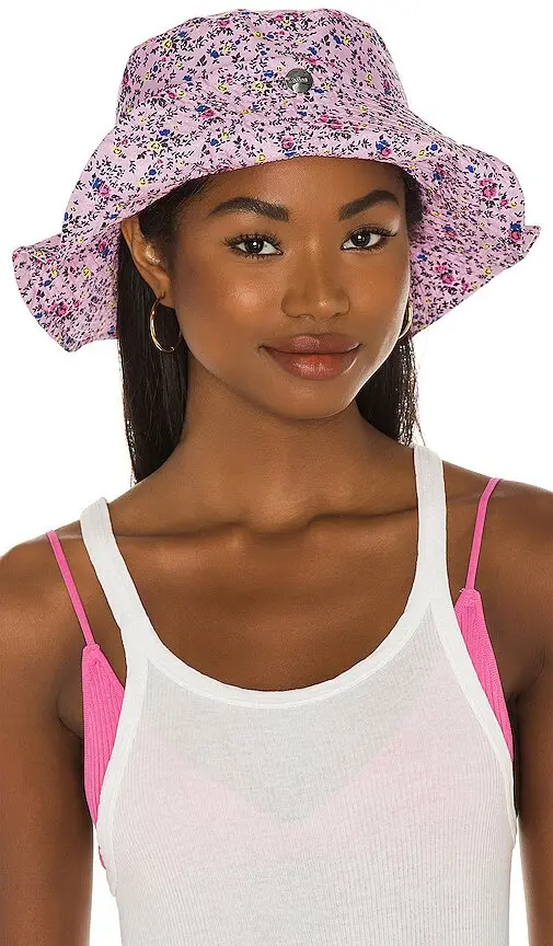 GANNI Floral Bucket Hat In Pink