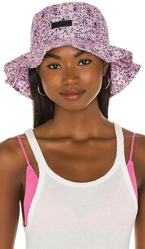 GANNI Floral Bucket Hat In Pink