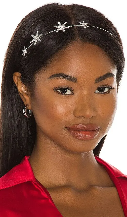 Jennifer Behr Hila Headband In Metallic Silver In Crystal  display picture 1