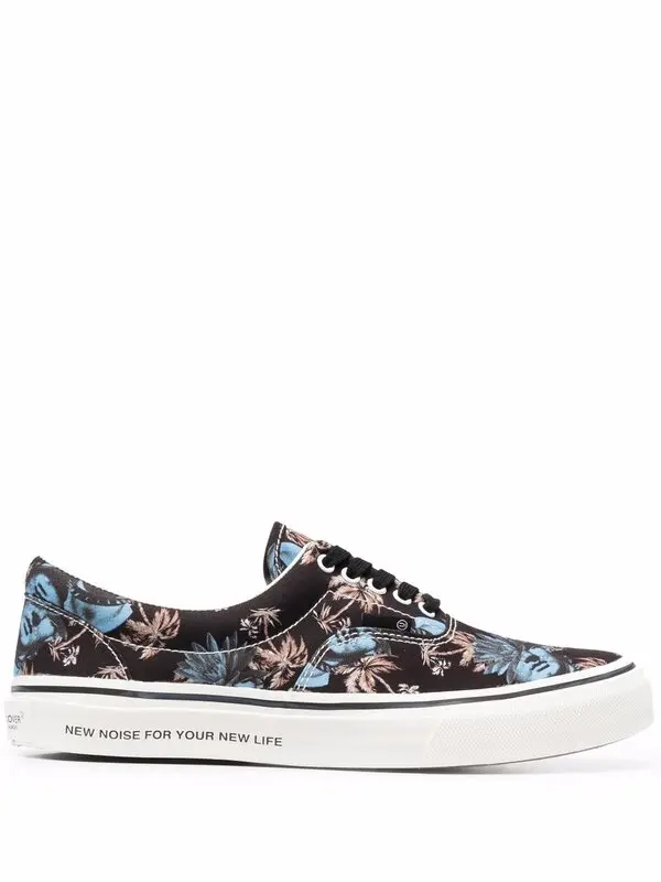UNDERCOVERISM Floral-print Lace-up Sneakers - Black