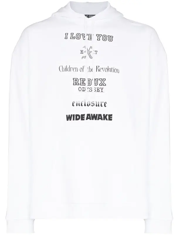 Raf Simons Chest-print Hooded Sweatshirt