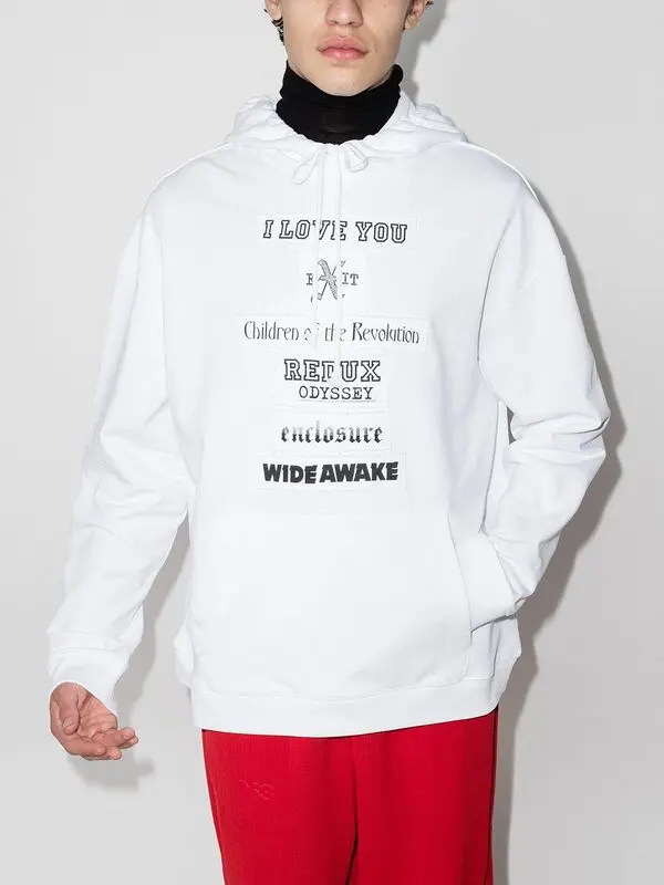 Raf Simons Chest-print Hooded Sweatshirt