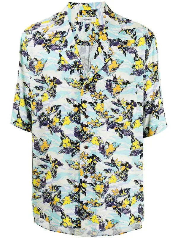 SULVAM Aloha Short-sleeve Shirt