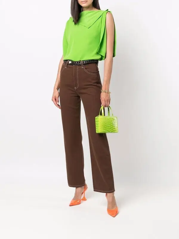 Amina Muaddi Amini Giorgia Crocodile Effect Bag