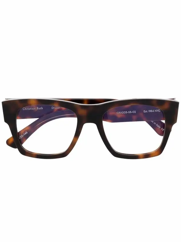 CHRISTIAN ROTH Tortoise-shell Square-frame Glasses