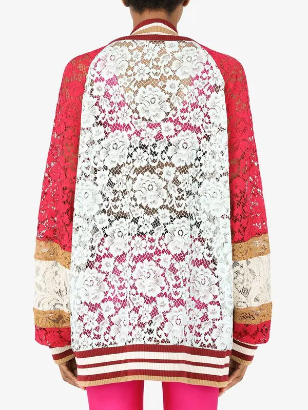 Dolce & Gabbana Dg Logo-appliqué Lace Cardigan