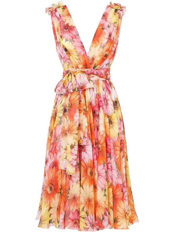 Dolce & Gabbana Floral Print Silk Dress