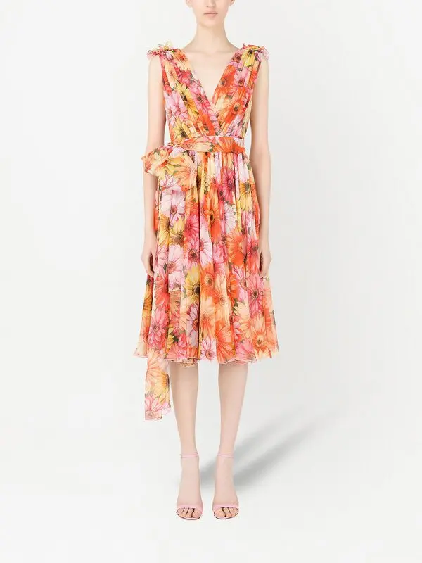 Dolce & Gabbana Floral Print Silk Dress