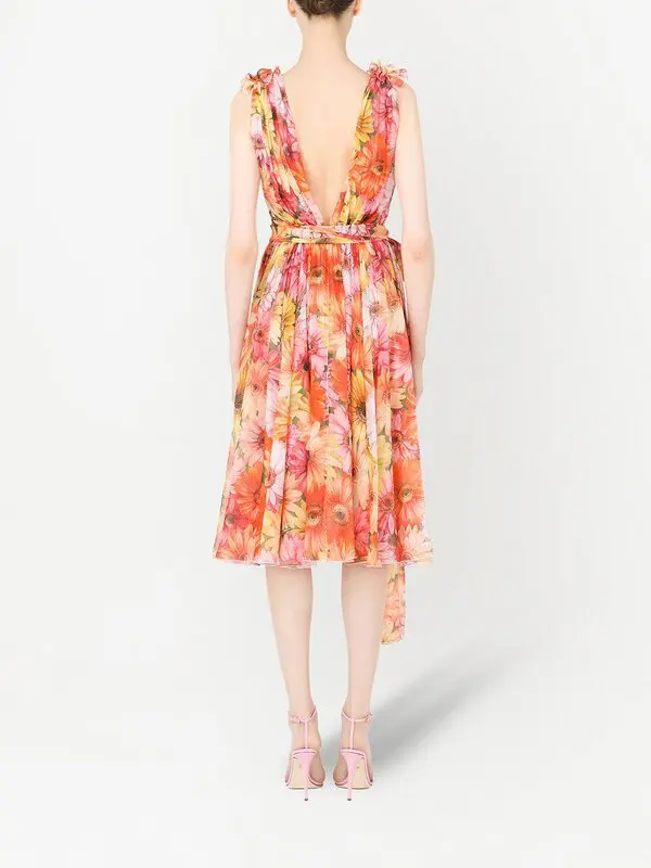 Dolce & Gabbana Floral Print Silk Dress