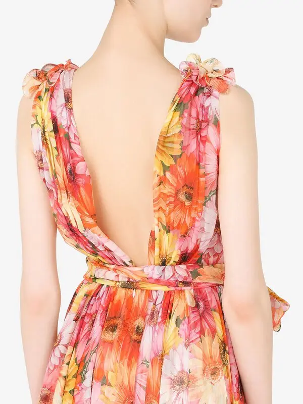 Dolce & Gabbana Floral Print Silk Dress