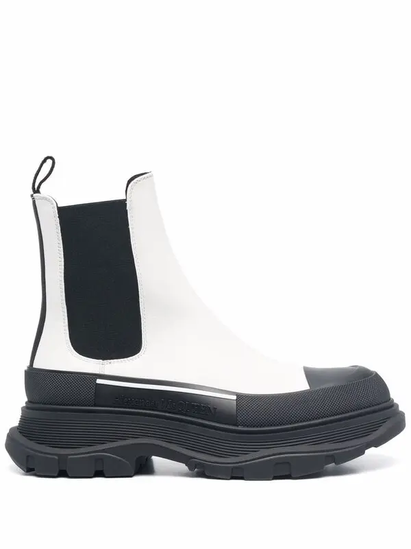 Alexander McQueen Tread Slick Chelsea Ankle Boots - White