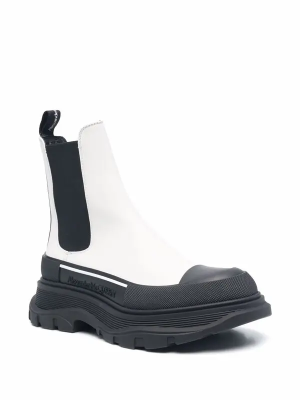 Alexander McQueen Tread Slick Chelsea Ankle Boots - White